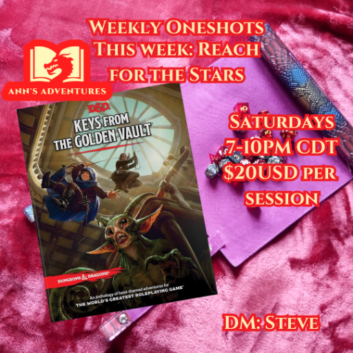 Keys from the golden Vault oneshot LFG | Roll20: Online virtual tabletop