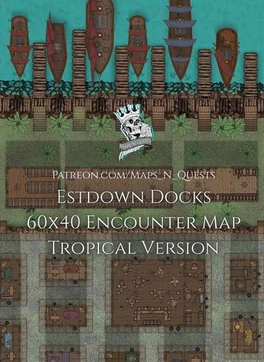 Estdown Docks - 60x40 Encounter Map Pack | Roll20 Marketplace: Digital ...