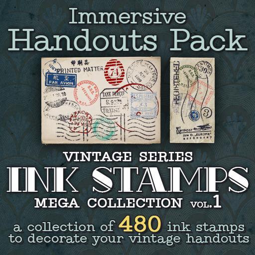 Immersive Handouts Pack: Vintage Series Ink Stamps Mega Collection vol.1 | Roll20 Marketplace ...
