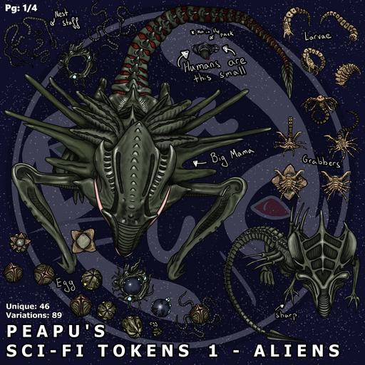PeaPu's Tokens: Sci-Fi 01 — Aliens | Roll20 Marketplace: Digital goods ...
