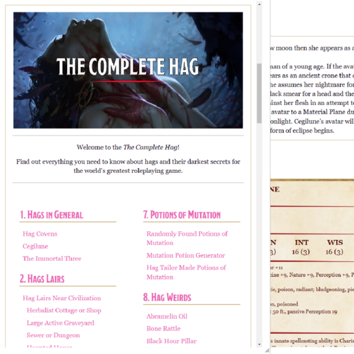 The Complete Hag | Roll20 Marketplace: Digital goods for online ...