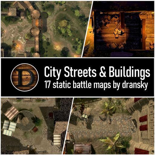City Streets & Buildings Static Map Pack | Roll20 Marketplace: Digital ...