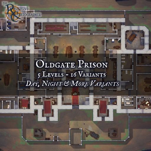 Oldgate Prison – 5 Level - 59x39 - Urban Prison Battle Map with Sewers ...