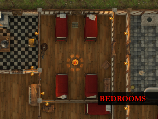 Large Tavern Battlemap: DnD & TTRPG - Grid & Gridless | Roll20 ...