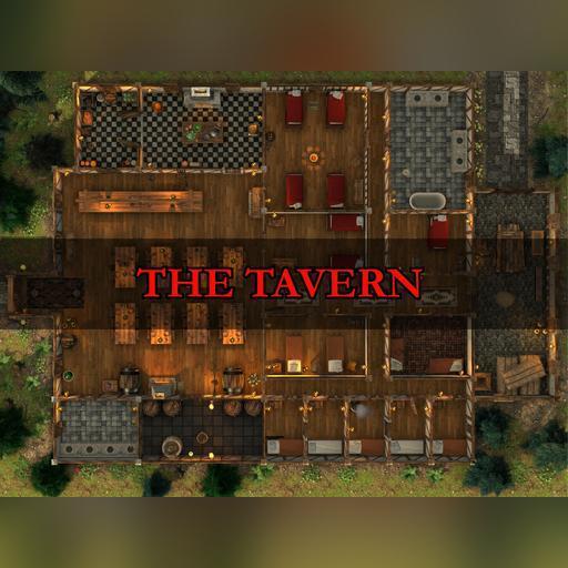 Large Tavern Battlemap: DnD & TTRPG - Grid & Gridless | Roll20 ...