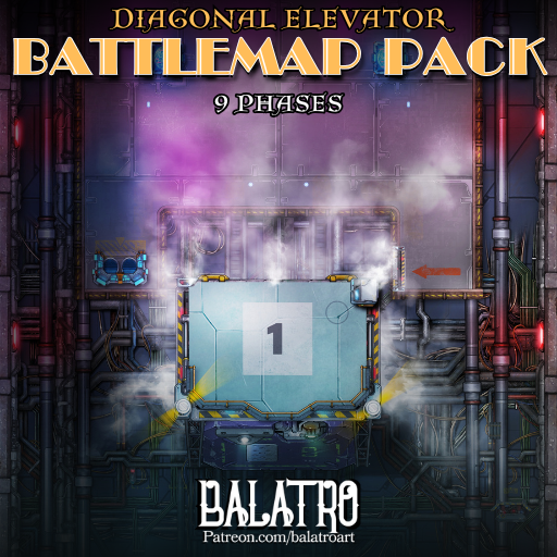 Diagonal Elevator - 10 Phased Battlemap | Roll20 Marketplace: Digital ...