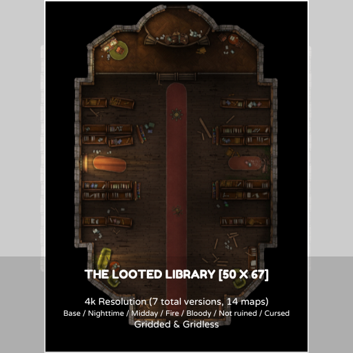 The Looted Library [50 x 67] | Roll20 Marketplace: Digital goods for ...