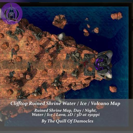 Clifftop Abandoned Shrine Map [Lava / Ice / Water] | Roll20 Marketplace ...